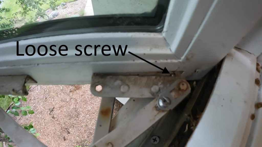 Repairing loose hardware at a casement window: Level 2 repair with wood ...
